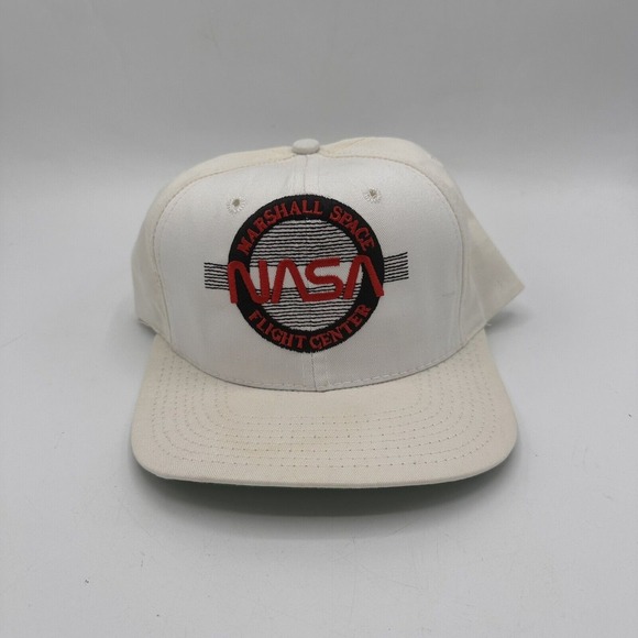 Accessories | Vintage Nasa Hat Circle Logo Snapback Cap White Cotton ...